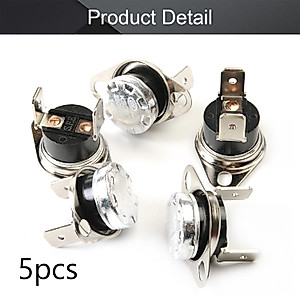 Fielect 5Pcs KSD301 Thermostat 145°C/293°F Normally Closed N.C Snap Disc Limit Control Switch Microwave Thermostat Thermal Switch