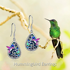 Hummingbird Earrings 925 Sterling Silver Filigree Dangle Earrings Hummingbird Jewelry Gift for Women