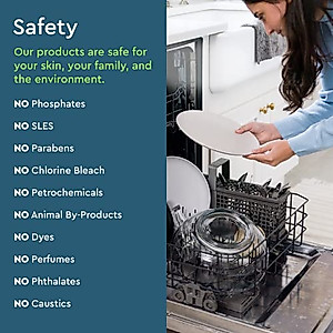 Puracy Dishwasher Pods, 50 Count, Natural Detergent, Free & Clear Enzyme-Powered Automatic Dishwasher Pod, Spot and Residue-Free Dish Tabs, 2-in-1 Soap and Rinse Aid