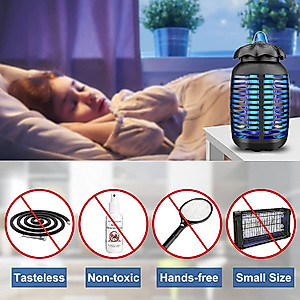 Bug Zapper Outdoor Electric, Mosquito Zapper Indoor, Fly Traps Zapper Instant Killing Grid Plug in, 100-120V, Bug Insect Mosquito Killer with 15W Bulb for Patio Garden Backyard Home