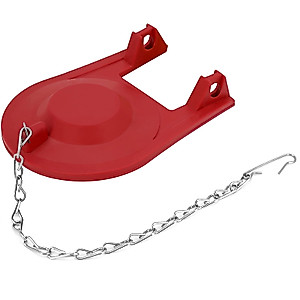 Toilet Flapper High Performance Universal Flapper for 2-Inch Flush Valves with Stainless Chain, Long Lasting Rubber-Easy to Install Red (2 inch 2pc)