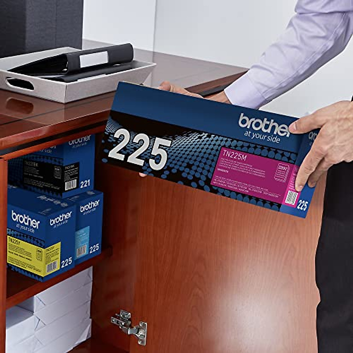 Brother Genuine High Yield Toner Cartridge, TN225M, Replacement Magenta Toner, Page Yield Up To 2,200 Pages, Amazon Dash Replenishment Cartridge, TN225