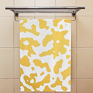 Hand Bath Towels 2 Pack Golden Fluid Pattern Absorbent Face Fingertip Towels for Bathroom Kitchen Gym Spa Soft Hair Drying Cloth Quick Dry, 30 x 15 Inch