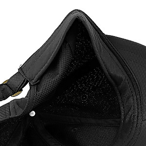 Rayna Fashion womens Structured Short Bill Quick Dry Brim Trucker Baseball Dad Cap, Black, X-Large