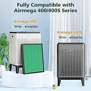 400/400S Replacement Filter for Coway Airmega Max2 400 400S 400(G) 400S(G) Air Purifier, Max2 Green True HEPA and Active Carbon Filter Set, AP-2015-FP, 1 Set