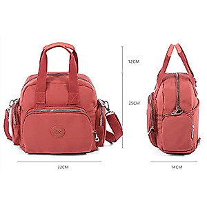 2 IN 1 Womens Nylon Casual Tote Bag Backpack Crossbody Shoulder Bag Handbag With Adjustable Strap Waterproof (Navy blue)