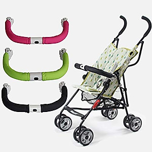 Adjustable Baby Stroller Handle Handlebar Trolley Bumper Grip Handle Bar Armrest Bumper Bar Baby Stroller Accessories Hand Tools(Black)
