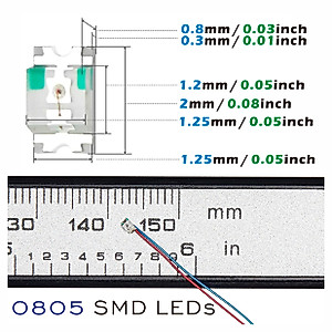 ZZHOB 25PCS Pre-Wired 0805 SMD LEDs(Light Mode: Continuous Warm White Light) Micro LED Light Emitting Diode with Assembly Accessories (Warm White, 25pcs)