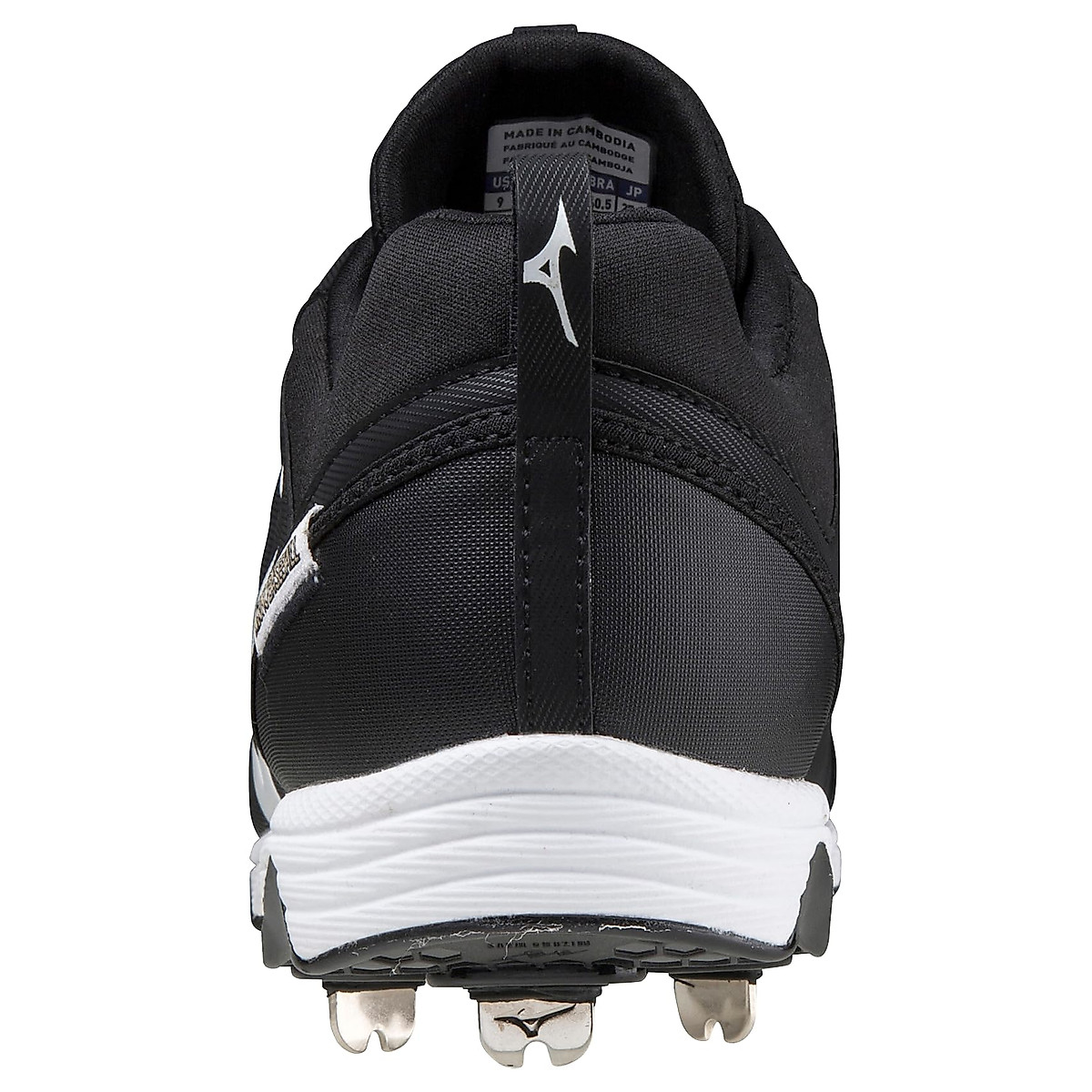 Mizuno mens 9-spike Ambition 9 Spike Men s Metal Baseball Cleat 10 1 2, Black/White, 10.5 US