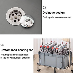 OMESDA Broom Mop Holder, Hand Trucks Broom, Cleaning Supplies Organizer, Household Mop Buckets, Commercial Mop Service Basin