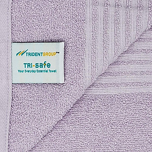 TRIDENT Bath Towel 6 Pack (24" x 50"), Generously Sized Thick Towels, Soft, Super Absorbent and Fast Drying, No Fading Multipurpose Use for Sports, Travel, Fitness, Yoga, Daily Use, Lilac