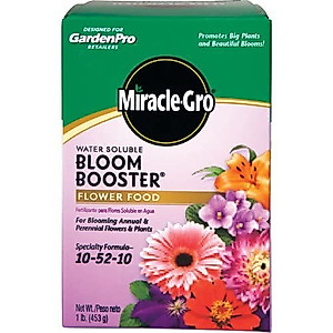 Miracle-Gro, 1-Pound 1360011 Water Soluble Bloom Booster Flower Food, 10-52-10, 1 Pack