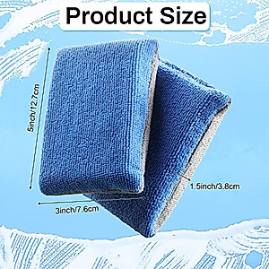 Tallew 24 Pieces Blue and Gray Thin Microfiber Ceramic Coating Applicator Sponge Car Wash Pads Cleaning Pads for Applying Wax