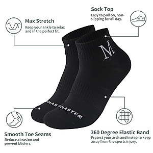 J-BOX 8 Packs Men's Cotton Socks Moisture Control Multi-Pack Running for Men Ankle Socks
