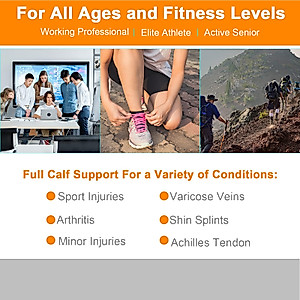 Cosmos 1 Pair Neoprene Calf Compression Sleeve Leg Compression Calf Sleeve for Running, Cycling, Travelling, Improve Circulation and Recovery