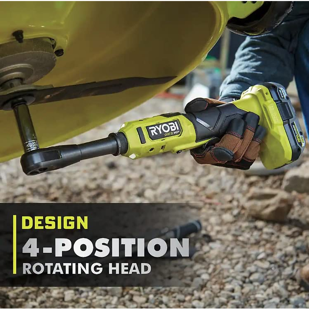 RYOBI - ONE+ HP 18V Brushless Cordless 3/8 in. Extended Reach Ratchet (Tool Only) - PBLRC25B