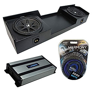 Kicker Bundle Compatible with 1999-2006 Chevy Silverado Extended Truck 43C124 Dual 12" Loaded Sub Box Enclosure with HA-A800.1 Amplifier