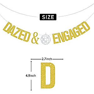 Dazed & Engaged Banner Gold Glitter, Hippie Engaged Banner, Retro 60's 70's Bachelorette Banner, Engaged Banner, Last Disco Engagement Party Decorations
