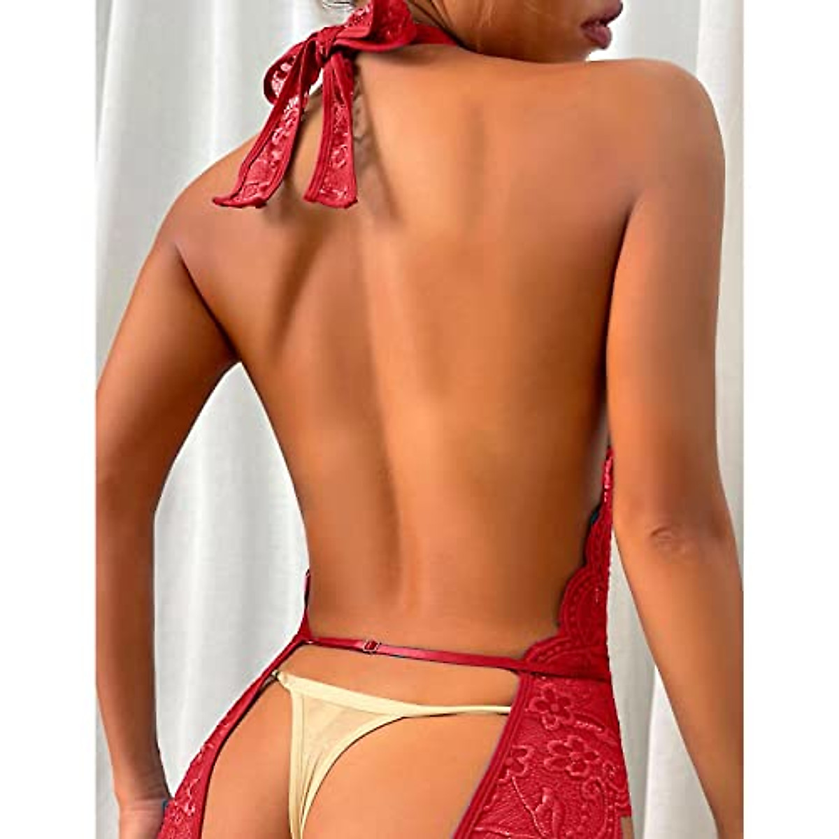 FABIURT Pajama Set for Women Summer, Lingerie for Women, Women's Lingerie Plus Size, Womens Sexy Sleepwear Sexy Chemise Lingerie Cotton Nightgowns for Women Wine