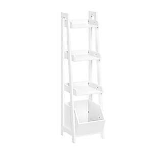 RiverRidge Kids 4-Tier Ladder Shelf Toy Organizer with Toy Storage with 3 Open Display Shelves, Spacious Book Storage for Book Nook