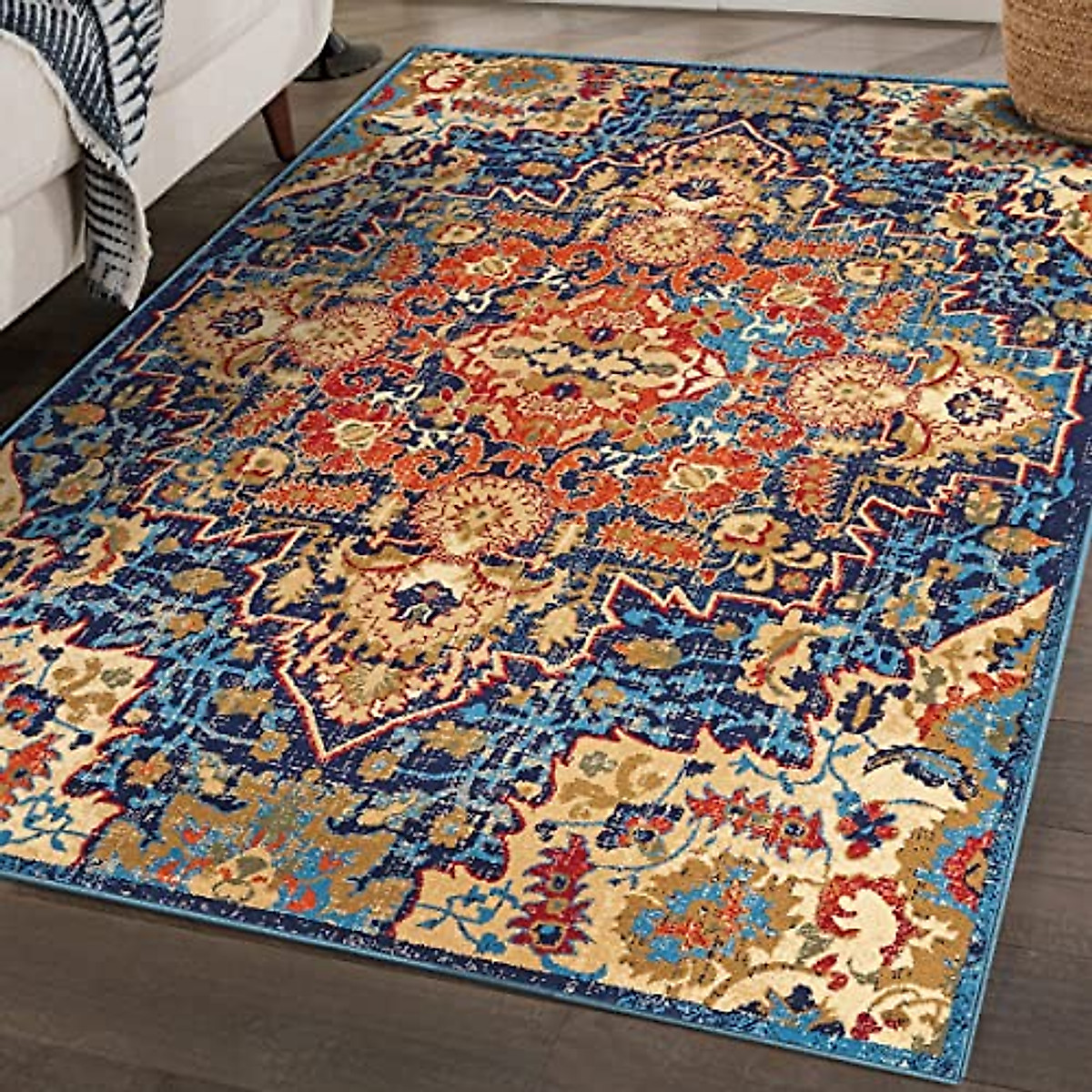 LUXE WEAVERS Howell Collection Oriental 8x10 Blue Area Rug