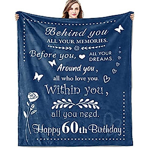 Paihvcn 60th Birthday Gifts for Women Blanket 60"x50", 60th Birthday Decorations Women Men, 60th Birthday Gift Ideas for Men, 1963 Birthday Gifts for Women Men, Birthday Gifts for 60 Year Old Woman
