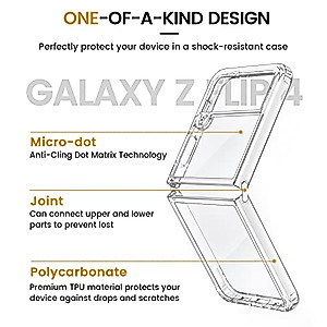 VEGO for Samsung Galaxy Z Flip 4 Case, Galaxy Z Flip 4 Clear Case [Anti-Yellow] Slim Thin Premium TPU Crystal Shockproof Protective Cover Case for Samsung Galaxy Z Flip 4 5G 2022 - Full Clear