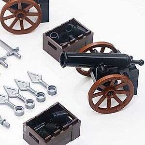 Knights People Accessories Building Block - Medieval Weapon Armor Swords Helmet Horse, Castle Knight Shield Spear, MOC Bricks Parts Toys Sets for Boys