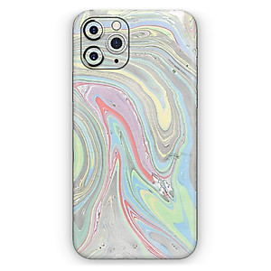 Design Skinz Marbleized Swirling Colors v2 - DesignSkinz Protective Vinyl Decal Wrap Skin Cover Compatible with The Apple iPhone 7 Plus (Full-Body, Screen Trim & Back Glass Skin)
