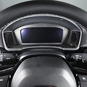 PIUGILH for 11th Honda Civic 2022 Real Carbon Fiber Car 3D Sticker Interior Dashboard Speed ​​Decoration Frame Interior Car Accessories