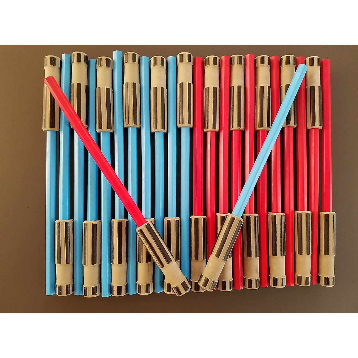Light Saber Pencils Party Favors, Set for Kids 24 pack of Red and Blue Pencils with 3D Top Gifts Supplies for Star Wars Fan Boys Girls Teen Tween Adult - birthday party favors star wars Pencils