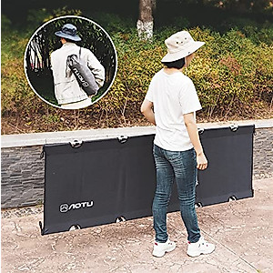 Sanshididi Extail Outdoor New Folding line Military Bed Ultra Light 7075 Aluminum Alloy Portable Camping Bed Quarter Bed AT6748 (Color : Black)