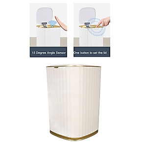 Tyenaza Automatic Trash Can,15L Waterproof Touchless Automatic Motion Sensor Trash Can, Slim Smart Trash Can, Rechargeable with Lids for Home Bedroom Office