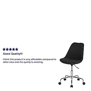 Flash Furniture Aurora Series Mid-Back Black Fabric Task Office Chair with Pneumatic Lift and Chrome Base