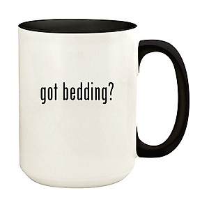 Knick Knack Gifts got bedding? - 15oz Ceramic Colored Handle and Inside Coffee Mug Cup, Black