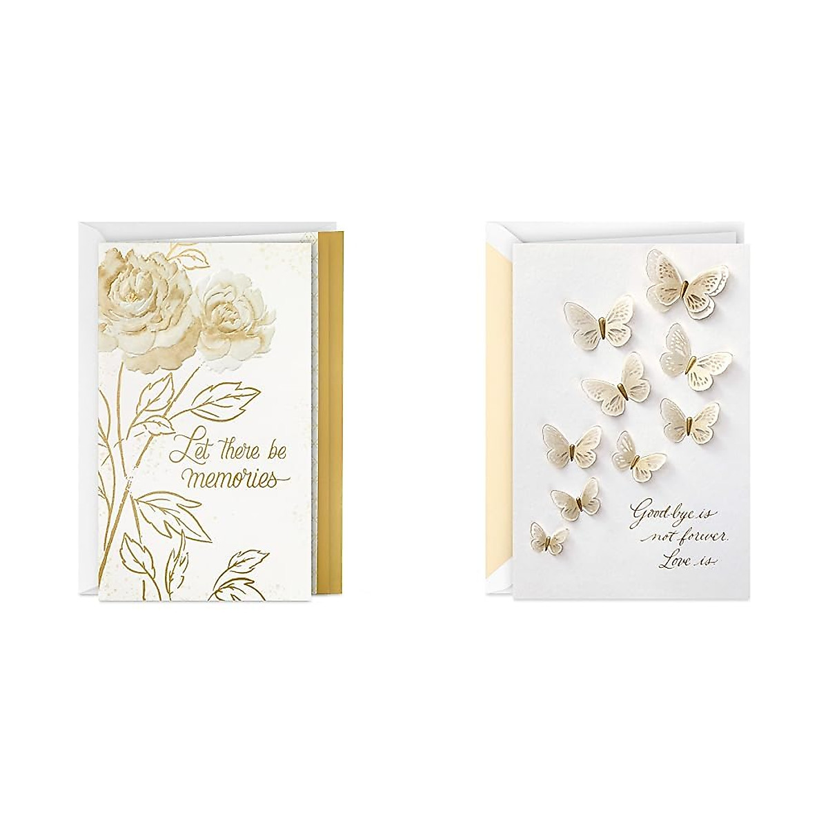 Hallmark Sympathy Card (Let There Be Memories) (5RZB2134) & Signature Sympathy Card (Butterflies)