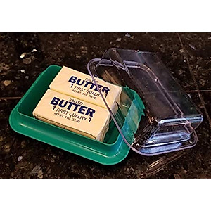 Handy Housewares Large Double-Wide Two-Stick Butter Serving Storage Dish with Lid - Random Color (1)