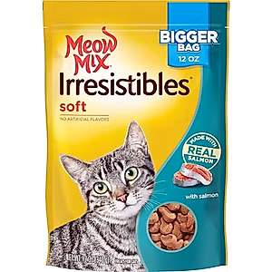 Meow Mix Irresistibles Soft Cat Treats, Salmon, 12 Ounce (Pack of 5)