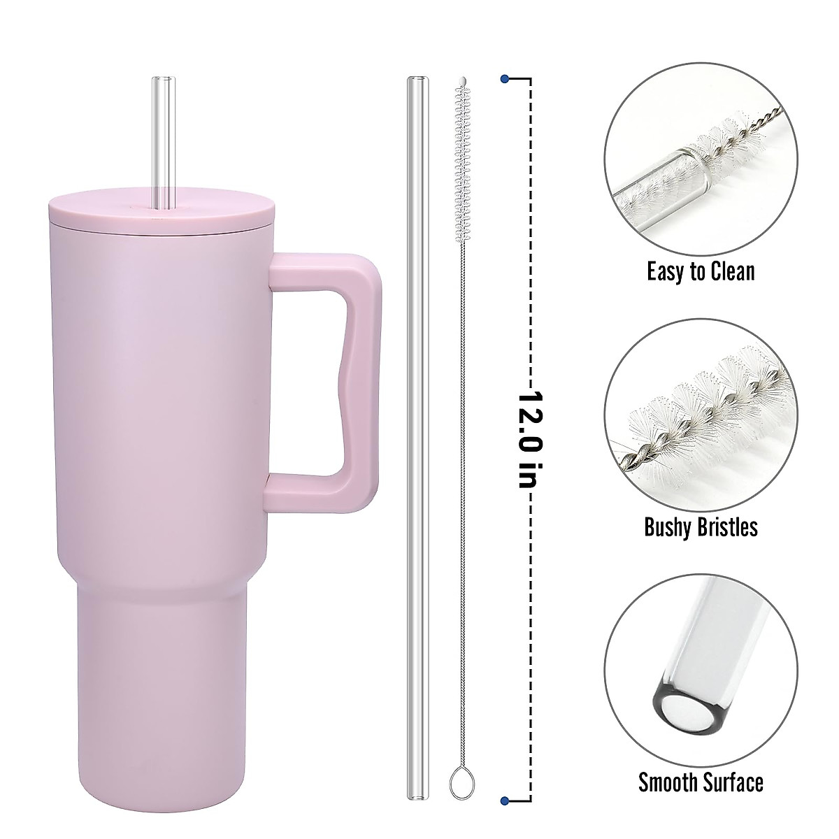 MLKSI Silicone Straw Replacement for Stanley Cup, 8 Pack Reusable Long Rubber Straw for Stanley Cup & Simple Modern Tumbler with Handle, Cup Straw for Stanley Quencher Cup Accessories