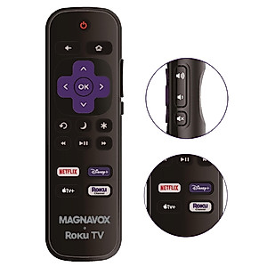 OEM Replacement Remote Control Compatible with All Magnavox Roku Smart TVs【Only Works with Magnavox Roku TV, Not for Roku Stick and Roku Box】 ((Netflix/Disney Plus/Apple TV+ / Roku Channel))