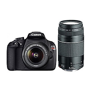Canon Rebel T5 18-55mm is + EF 75-300mm f/4-5.6 III Telephoto Zoom Lens