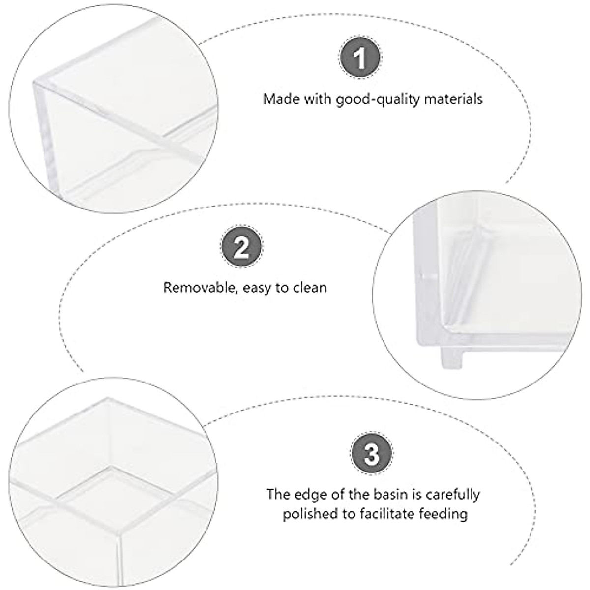 balacoo 2pcs Acrylic Reptile Terrarium Reptile Aquarium Breeding Tank Transparent Reptile Feeding Box Bathing Pool for Frogs Hermit Crabs Lizards Tank