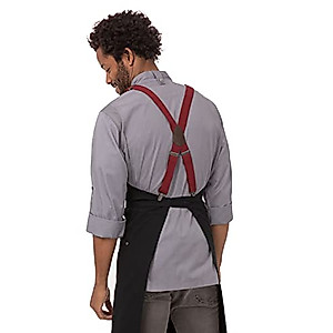 Chef Works Unisex Berkeley Apron Suspenders, Wine, One Size