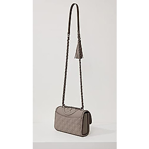 Tory Burch Women's Small Fleming Matte Convertible Shoulder Bag, Gray Heron, Grey, One Size