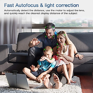 Webcam, 2K HD Webcam with Microphone Tripod and Privacy Cover, Web Camera for PC with Touch Control Ring Light, Automatic White Balance Streaming