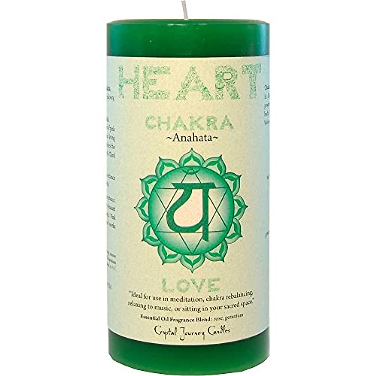 Crystal Journey 3"x6" Pillar Chakra Candles Bundle of 3 (Heart Chakra, Crown Chakra, Third Eye Chakra) - Handcrafted with Lead-Free Material
