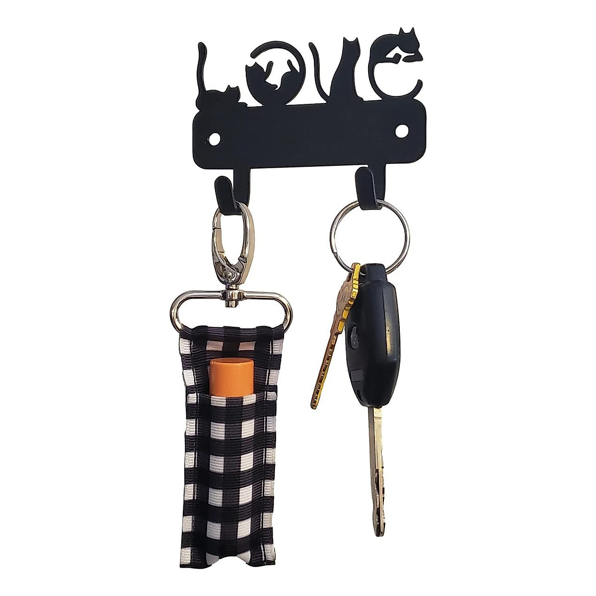 The Metal Peddler Miniature Love Cats - Key Holder for Wall - XS 3.5 Inch - Made in USA