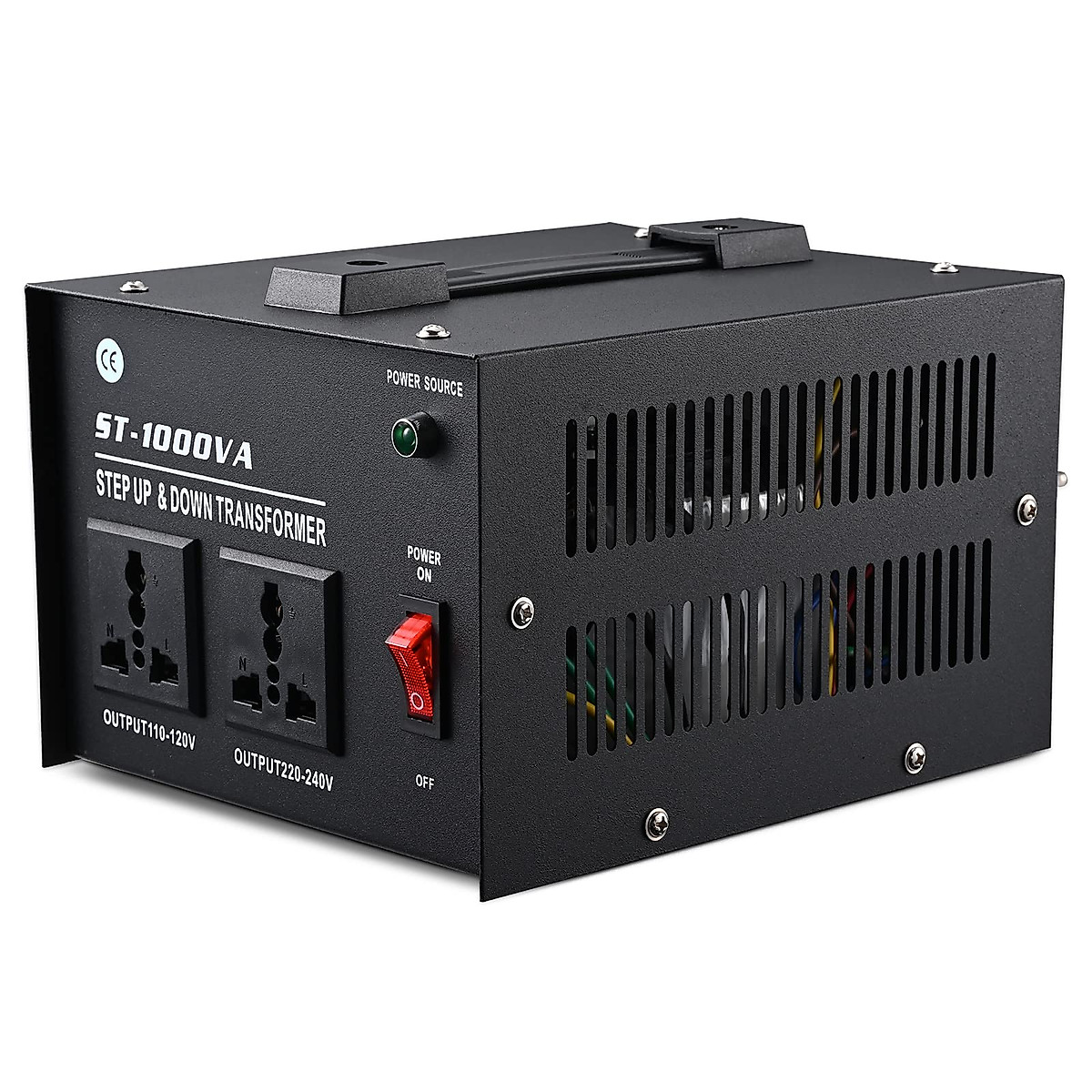 ZGROCK 1000 Watt Voltage Transformer- Step Up and Down- Circuit Breaker Protection Universal Dual Output Step Up & Step Down Power Transformer 110V to 220V/220V to 110V