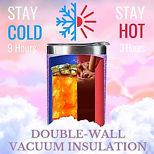 Onebttl 60th Birthday Gifts for Women, 60 & Fabulous, 60th Birthday Gift Idea for Women, 60th Bday Gifts, Stainless Steel Tumbler 20Oz - Glitter Purple&Blue