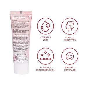 Purlisse Ageless Glow Serum BB Cream SPF 40 - Glow BB Cream with SPF Enriched with Bakuchiol & Vitamin C to Help Improve Firmness & Reduce Wrinkles for Dewy Skin - Light Medium (1.4 oz)